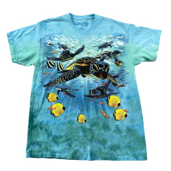 Liquid Blue | Shirts | Liquid Blue Sea Turtles Tropical Fish Tshirt ...